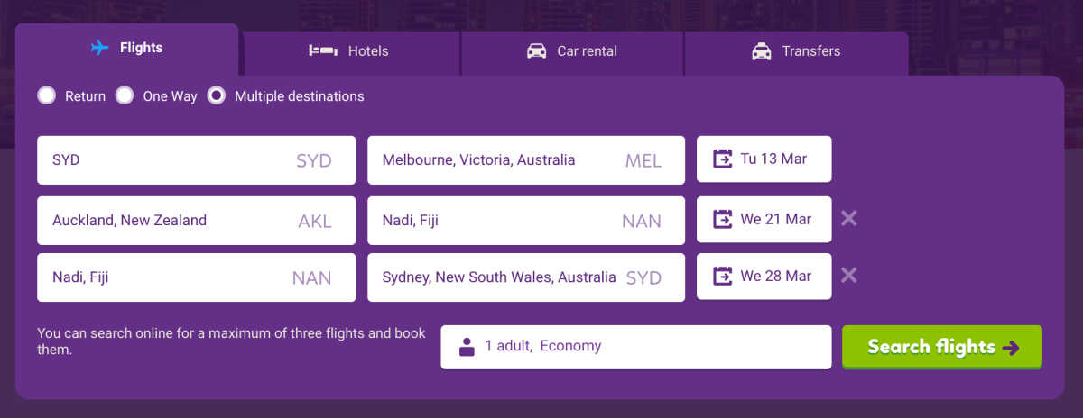 Multiple Destinations | BudgetAir Australia